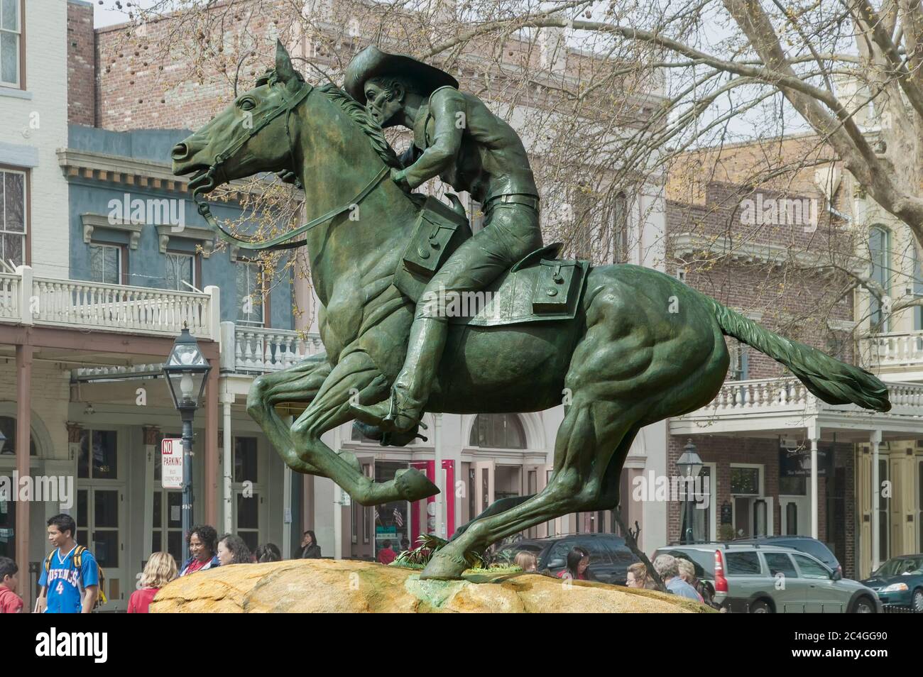 Sacramento, California - March 22, 2006: Pony Express Statue in Old ...