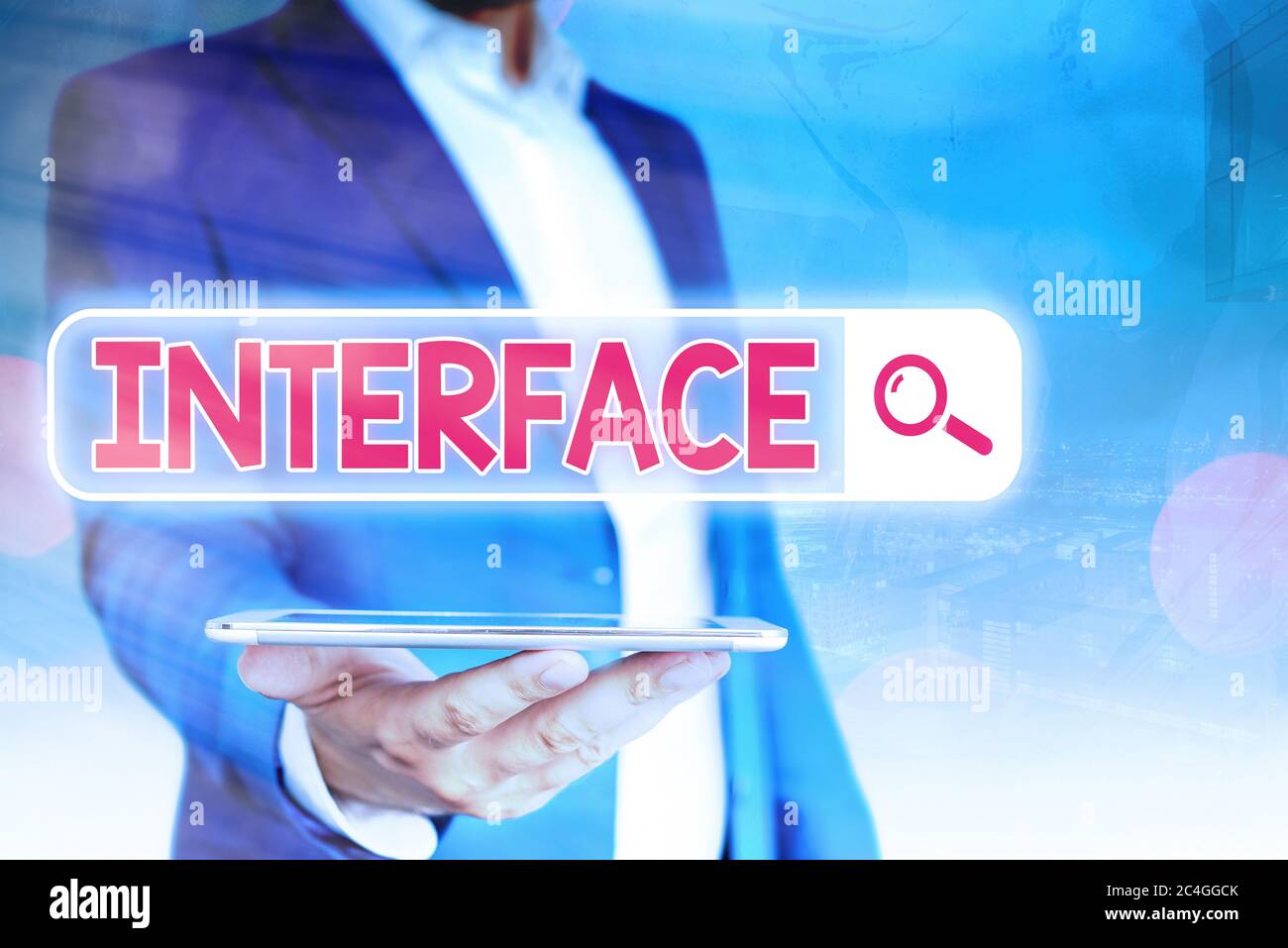 Handwriting text Interface. Conceptual photo point of meeting and ...