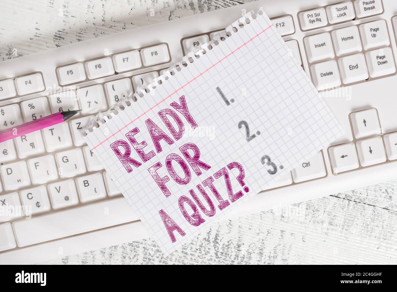 Writing Note Showing Ready For A Quiz Question Business Concept For Taking Educational