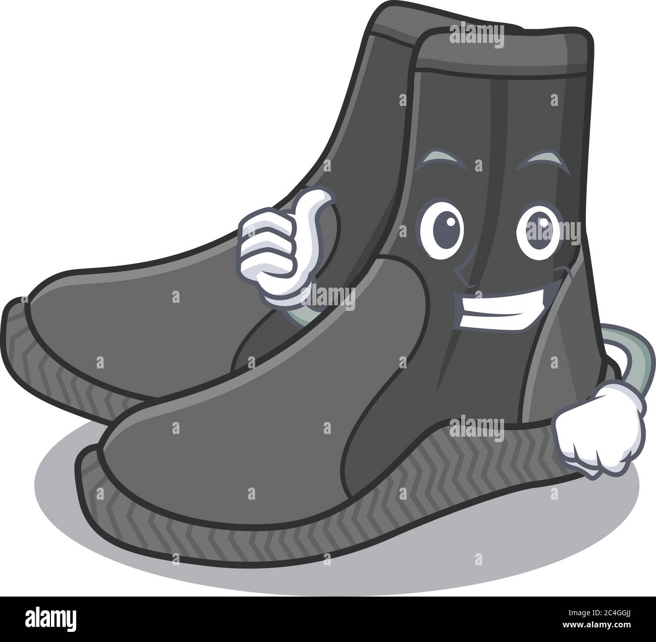 Dive booties cartoon picture design showing OK finger pose Stock Vector ...