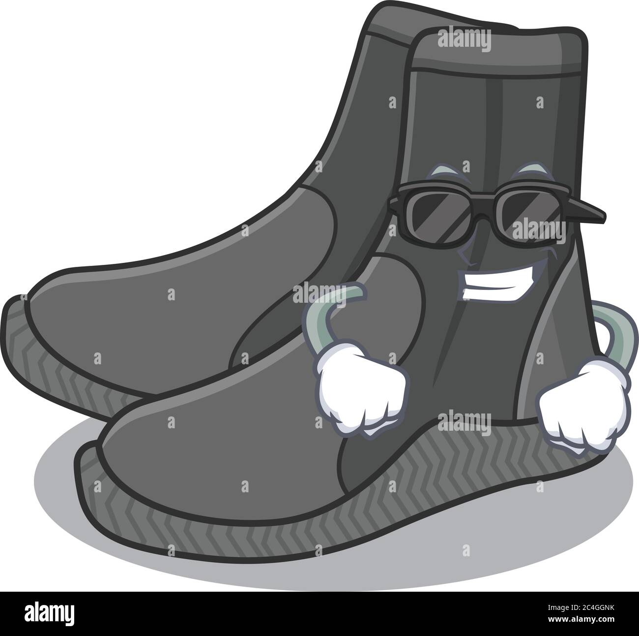 Fabulous dive booties cartoon character wearing classy black glasses ...