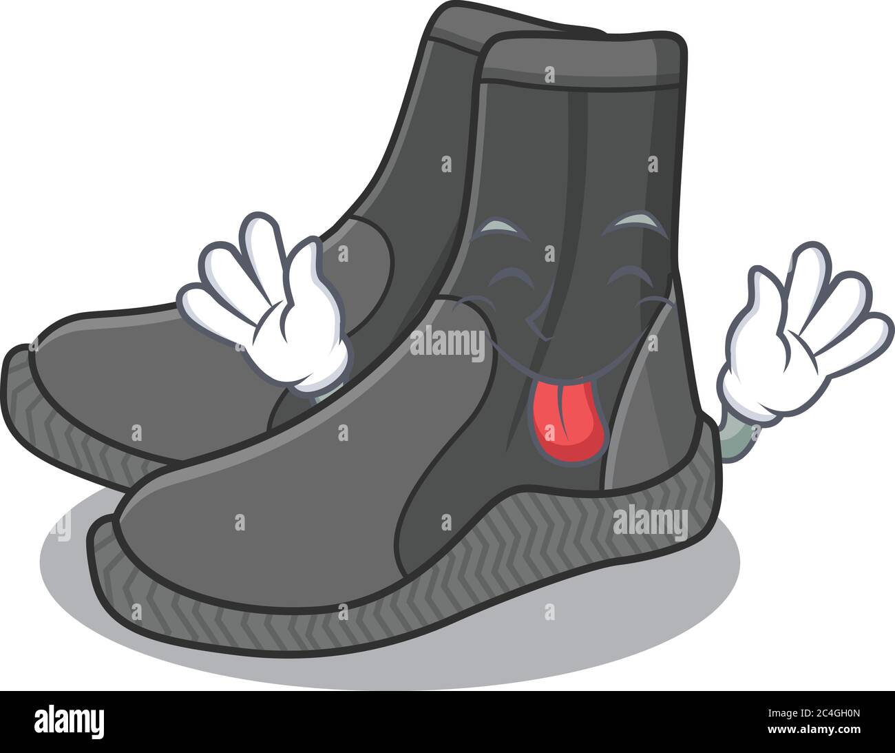 amusing dive booties cartoon picture style with tongue out face Stock ...