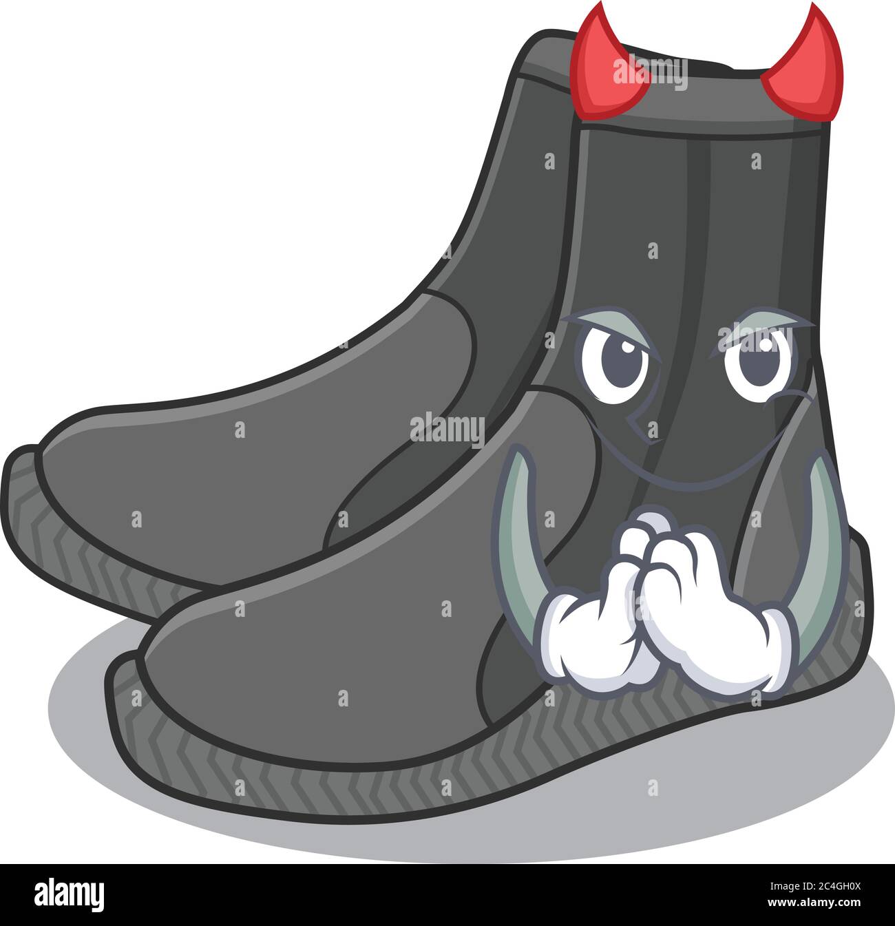 Dive booties clothed as devil cartoon character design on Halloween ...