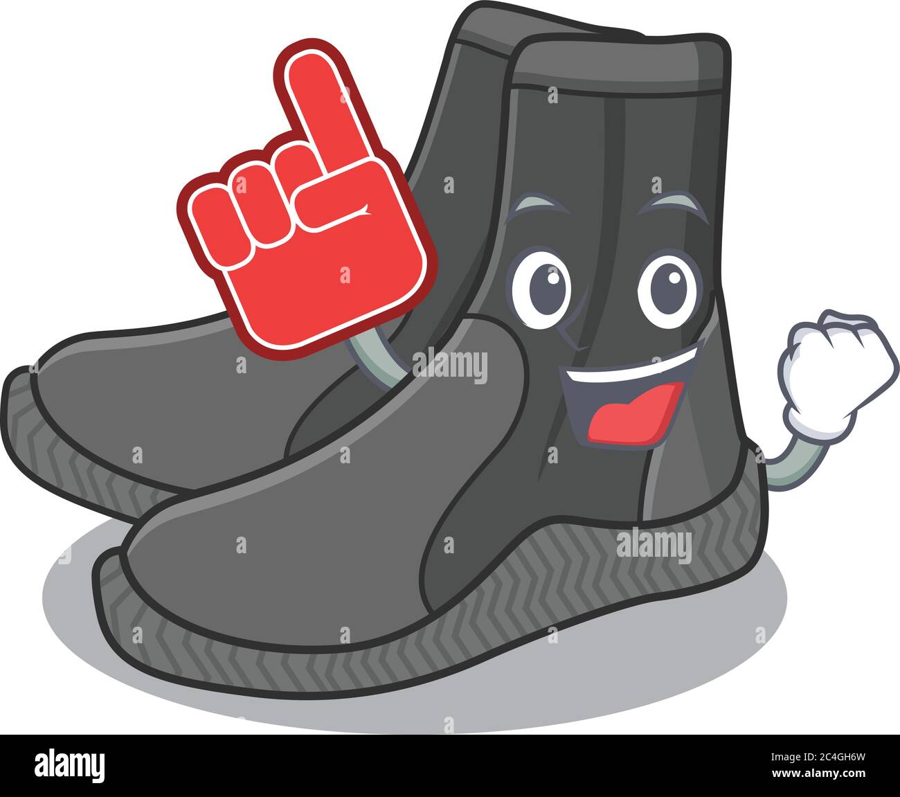 Dive booties in cartoon picture design with Foam finger Stock Vector ...