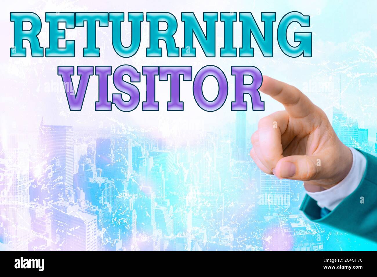 Writing note showing Returning Visitor. Business concept for who had ...