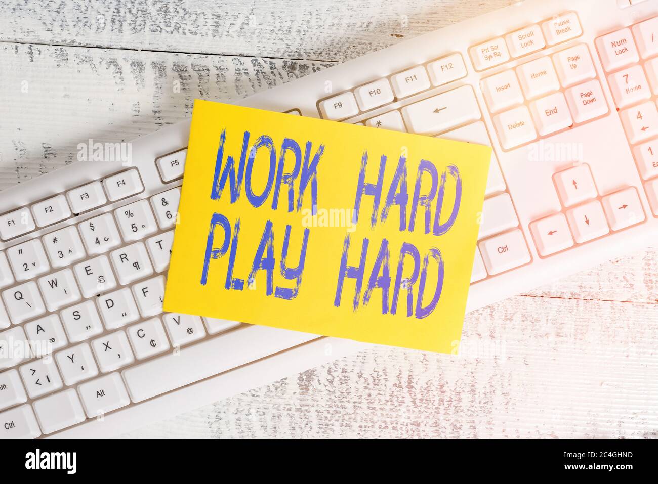 Handwriting text Work Hard Play Hard. Conceptual photo diligent in any ...