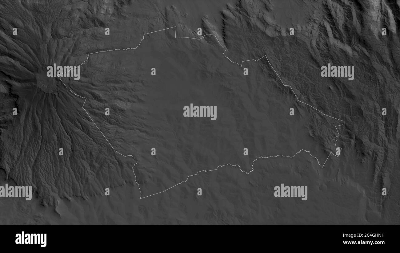 Trans Nzoia, county of Kenya. Grayscaled map with lakes and rivers ...