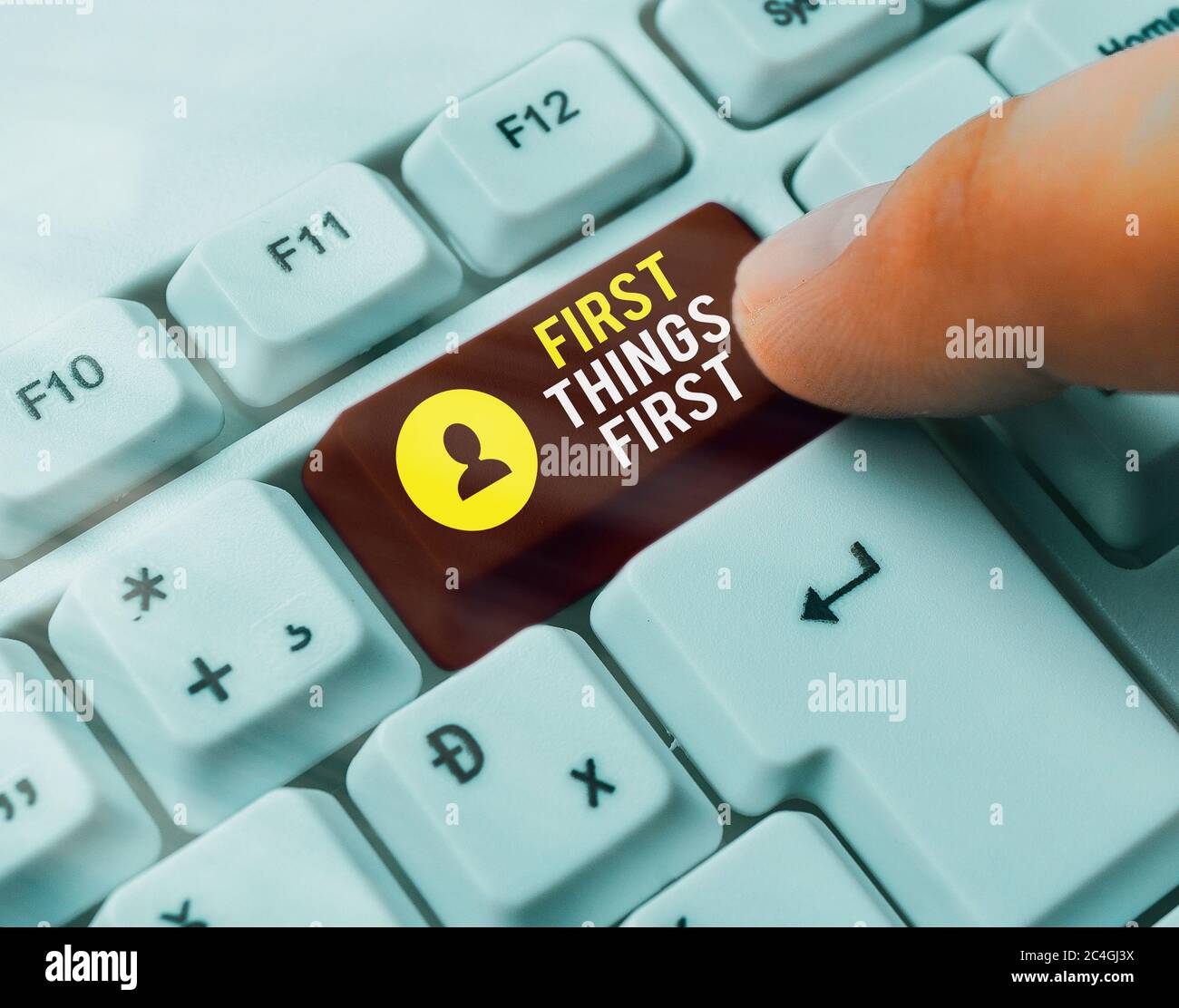 Word writing text First Things First. Business photo showcasing Business, technology, internet ...