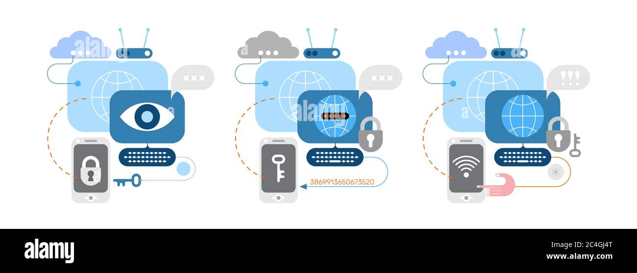 Cybersecurity vector vectors hi-res stock photography and images - Alamy