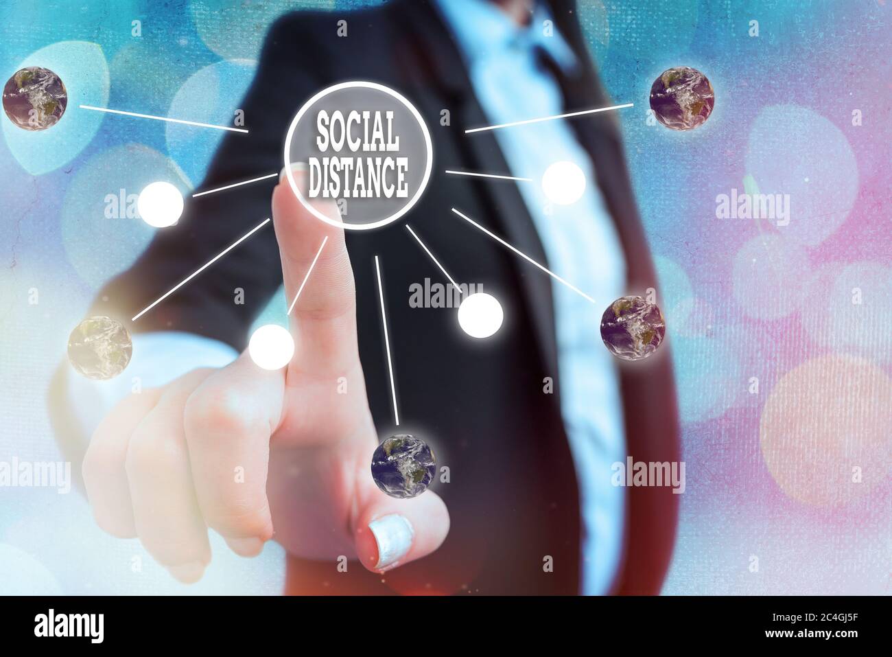 Conceptual hand writing showing Social Distance. Concept meaning degree ...