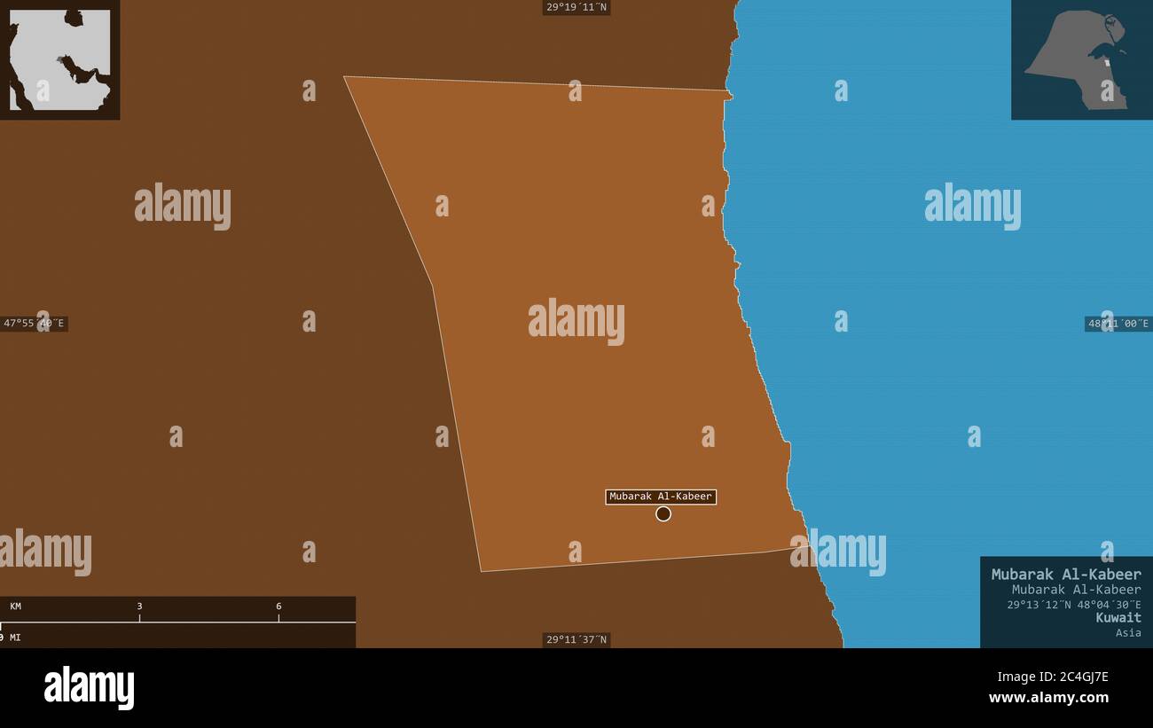 Kuwait map zoom border pattern hi-res stock photography and images - Alamy