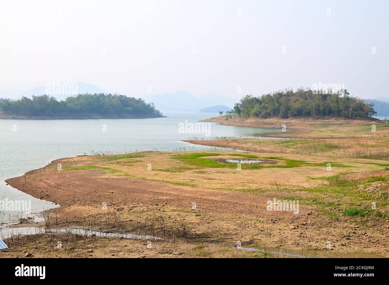 Low Water Level in a Reservoir Stock Photo - Alamy