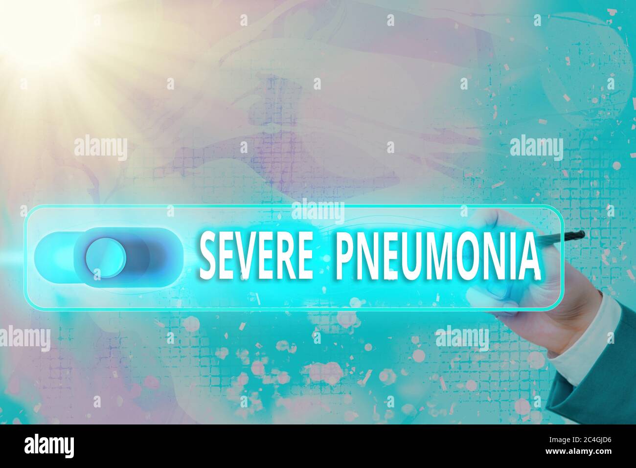 Text sign showing Severe Pneumonia. Business photo text acute disease ...