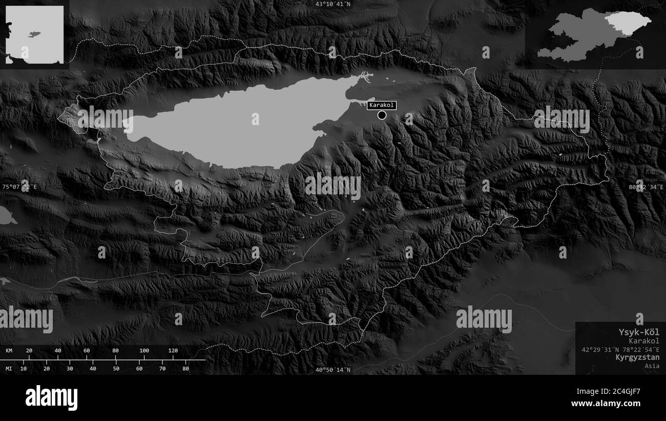 Ysyk kol outline map hi-res stock photography and images - Alamy