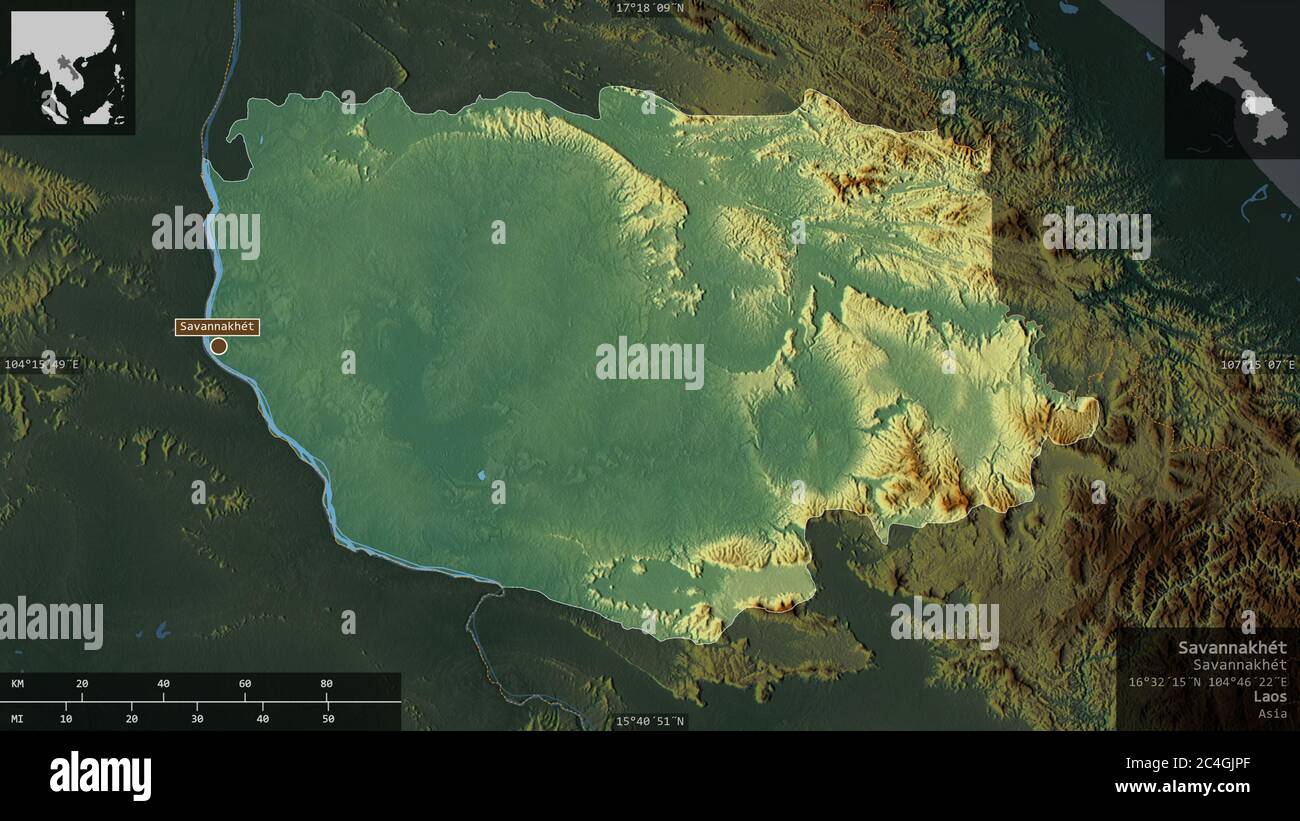 Savannakhet outline map hi-res stock photography and images - Alamy