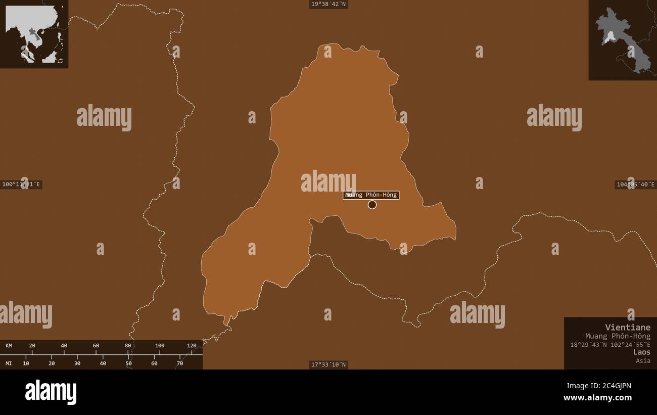 Vientiane, province of Laos. Patterned solids with lakes and rivers ...