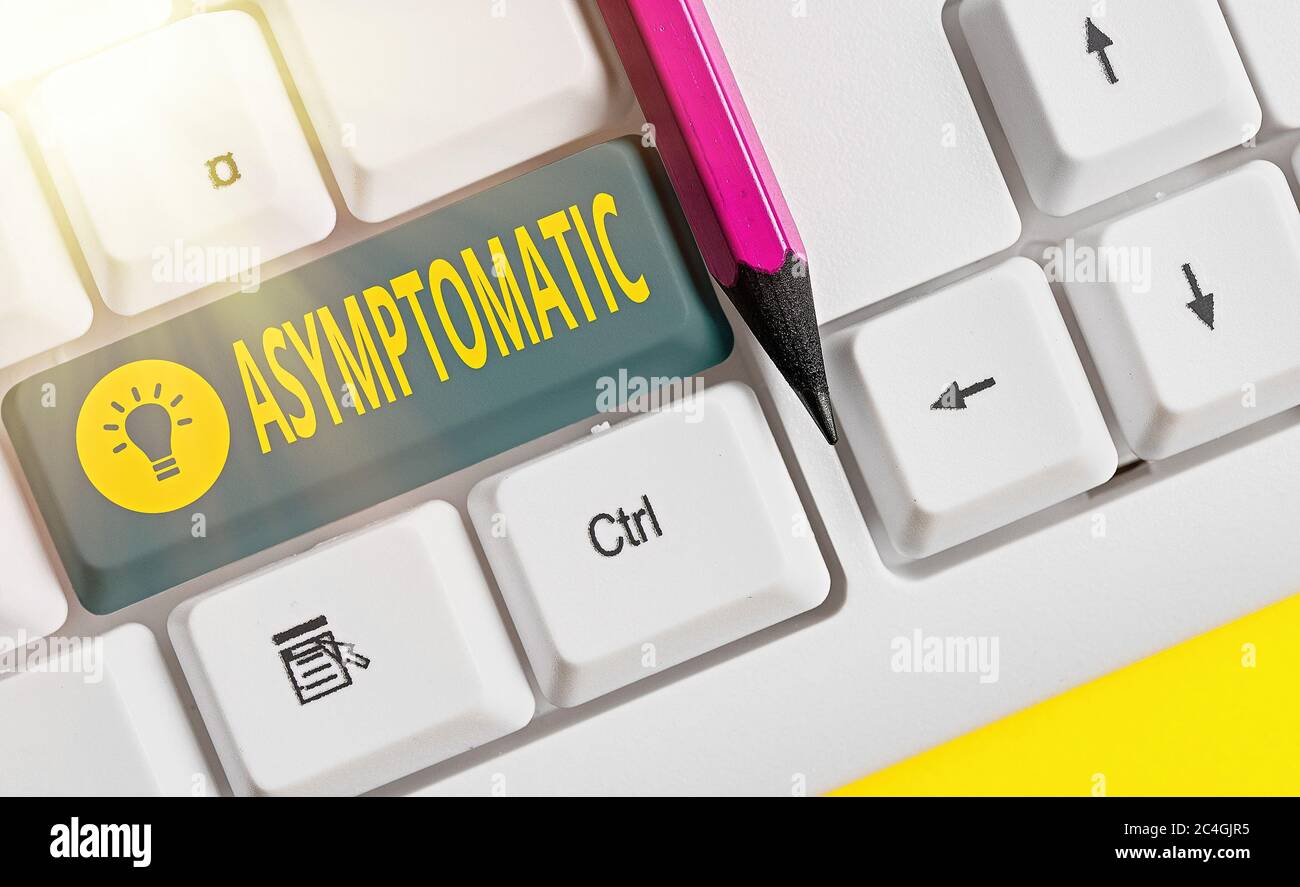 Word writing text Asymptomatic. Business photo showcasing a condition ...