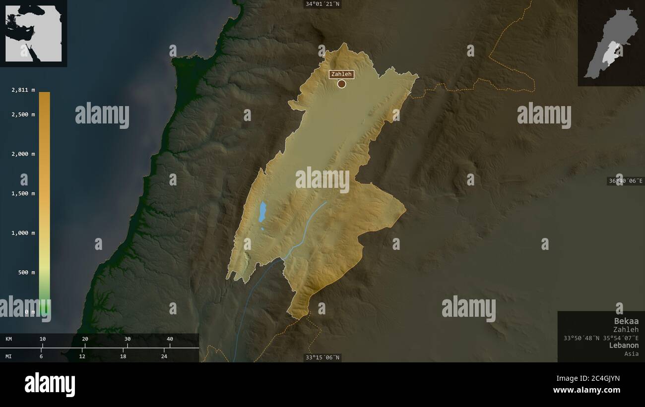 Lebanon map zoom border physical hi-res stock photography and images ...