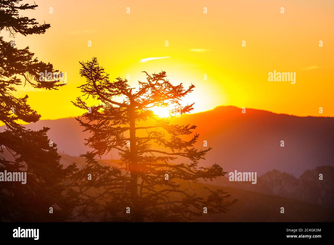 Scenic Sunset in the mountains. Autumn season Stock Photo - Alamy