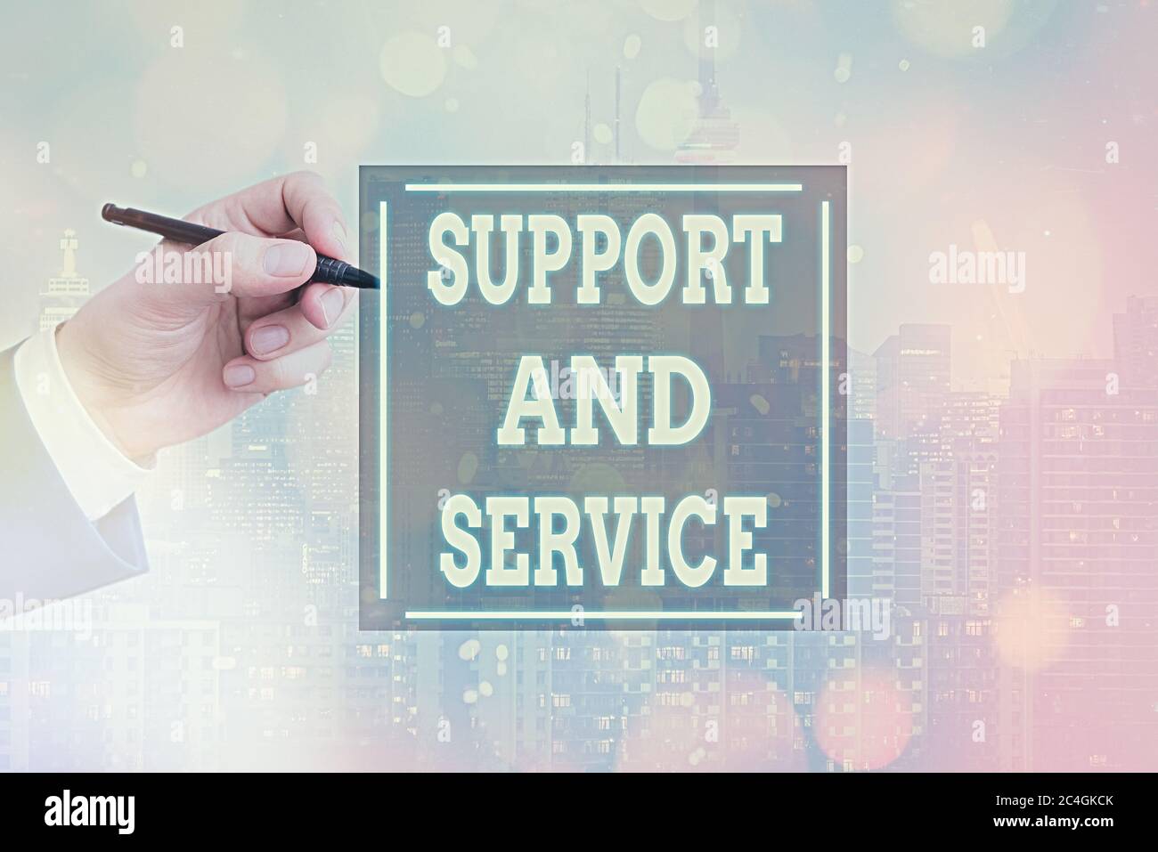 Conceptual hand writing showing Support And Service. Concept meaning ...