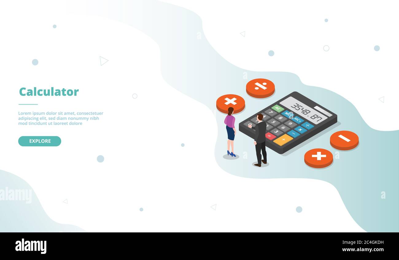 Calculator campaign for web website template page landing home homepage ...