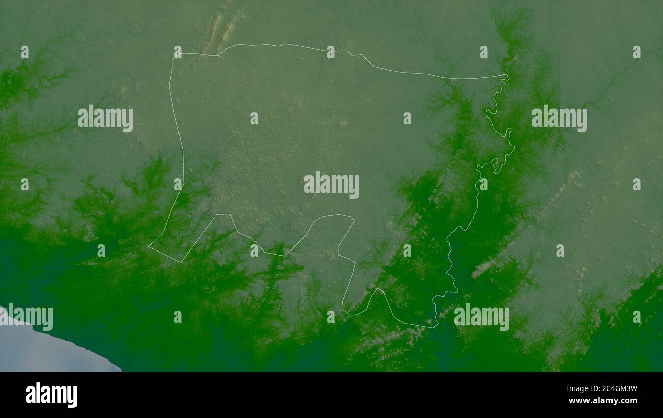 River Gee, county of Liberia. Colored shader data with lakes and rivers ...
