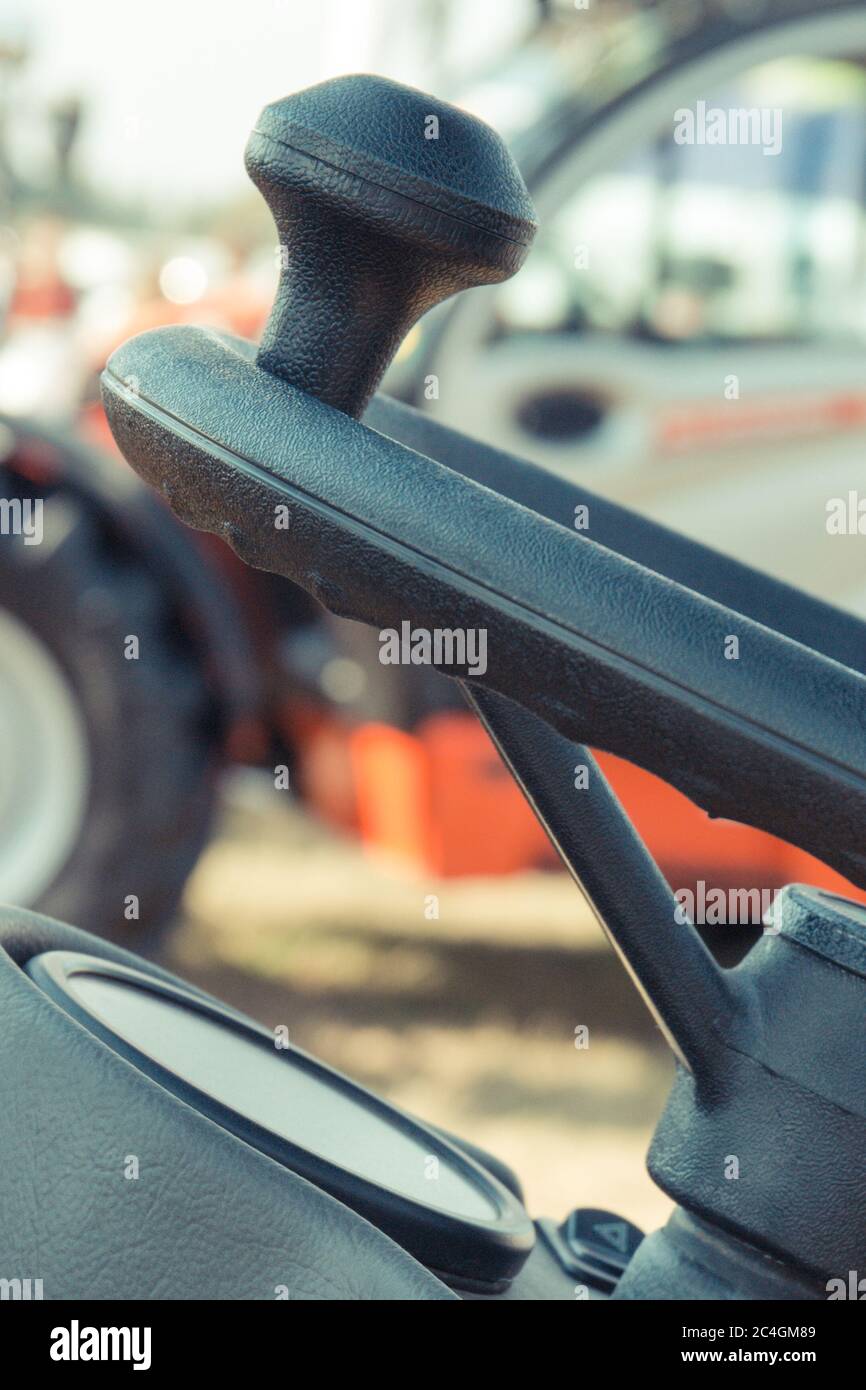 Steering wheel in agricultural or industrial machine or vehicle Stock ...