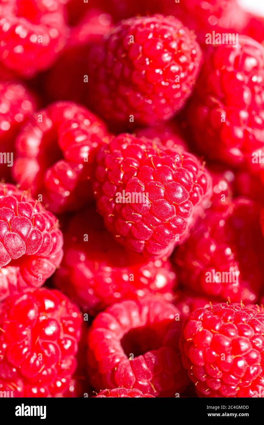Details of ripe red raspberries Stock Photo - Alamy