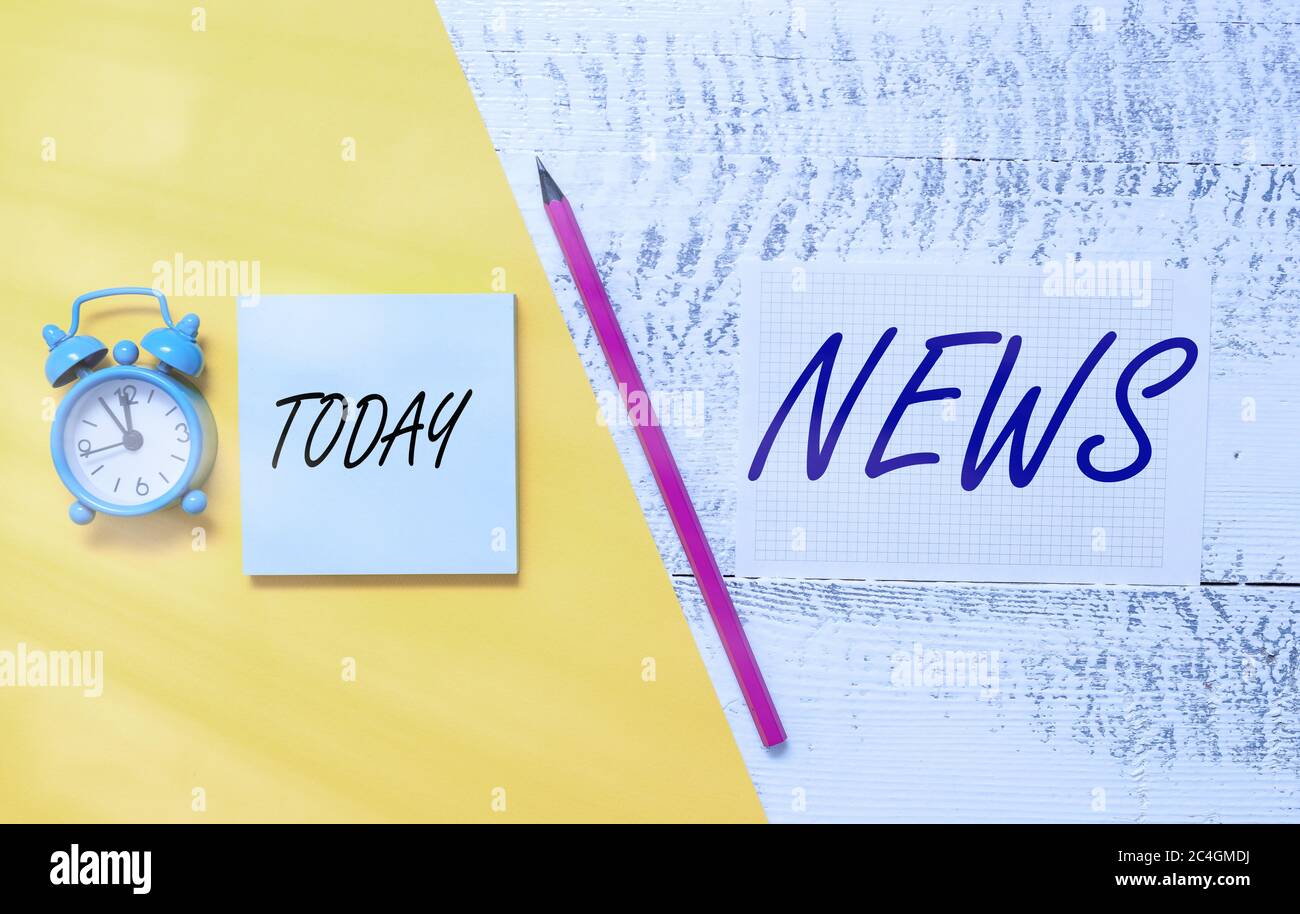 Writing note showing News. Business concept for comprehensive uptodate ...