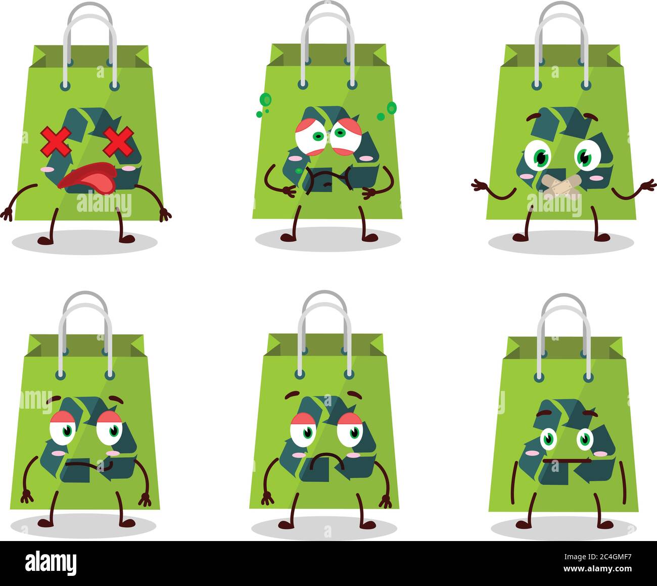 Recycle bag cartoon character with nope expression Stock Vector Image ...