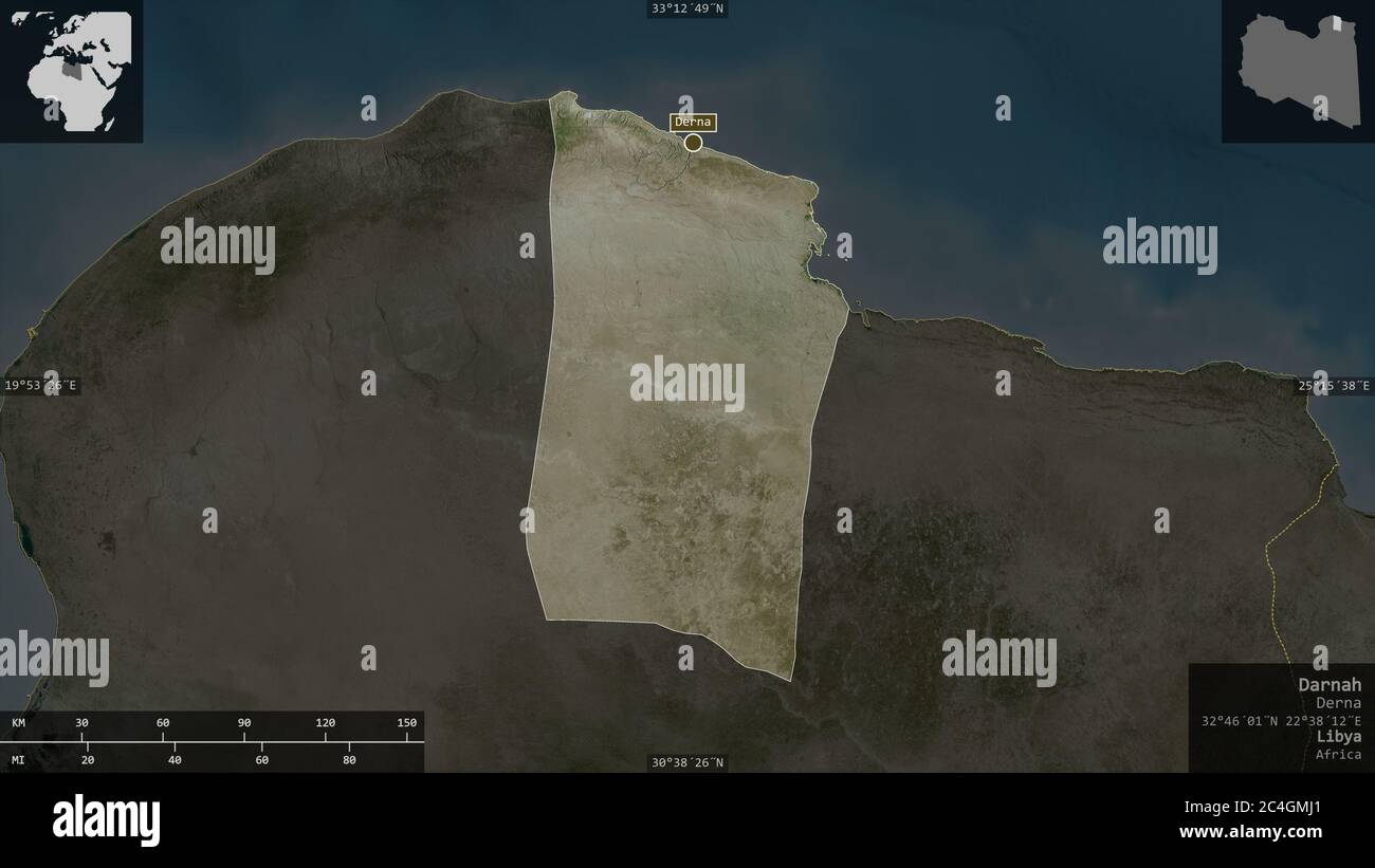 Darnah outline map hi-res stock photography and images - Alamy