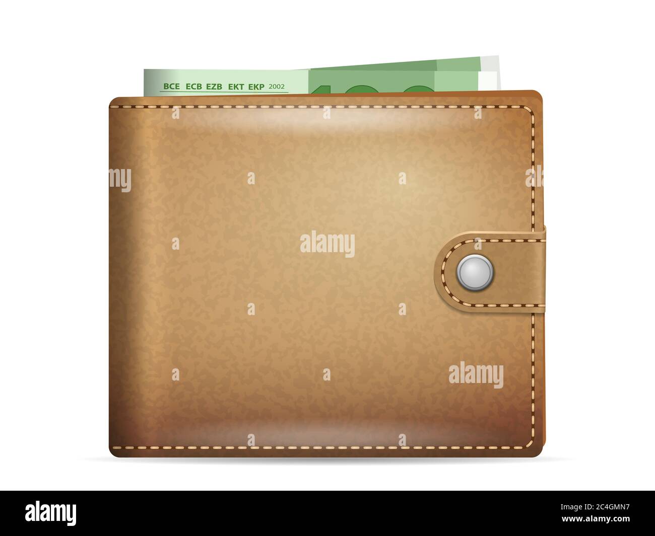 Wallet with banknotes on a white background Stock Photo - Alamy