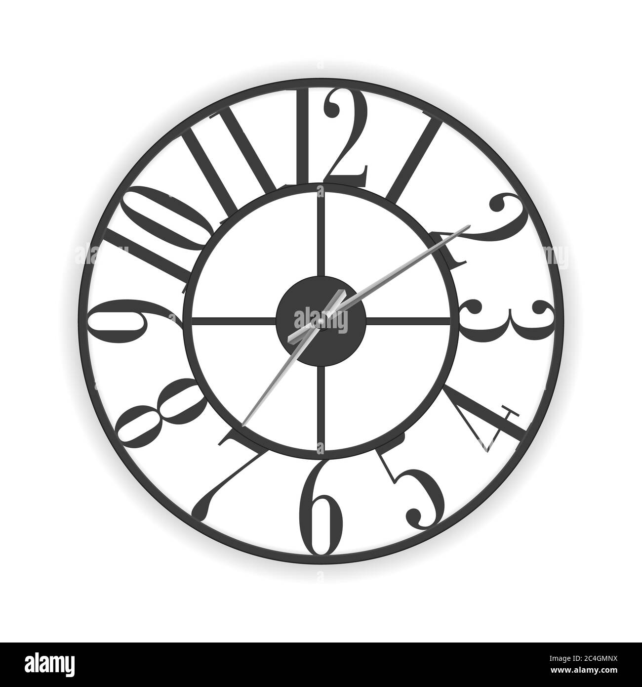 Wall clock on a white background. Vector illustration Stock Photo - Alamy