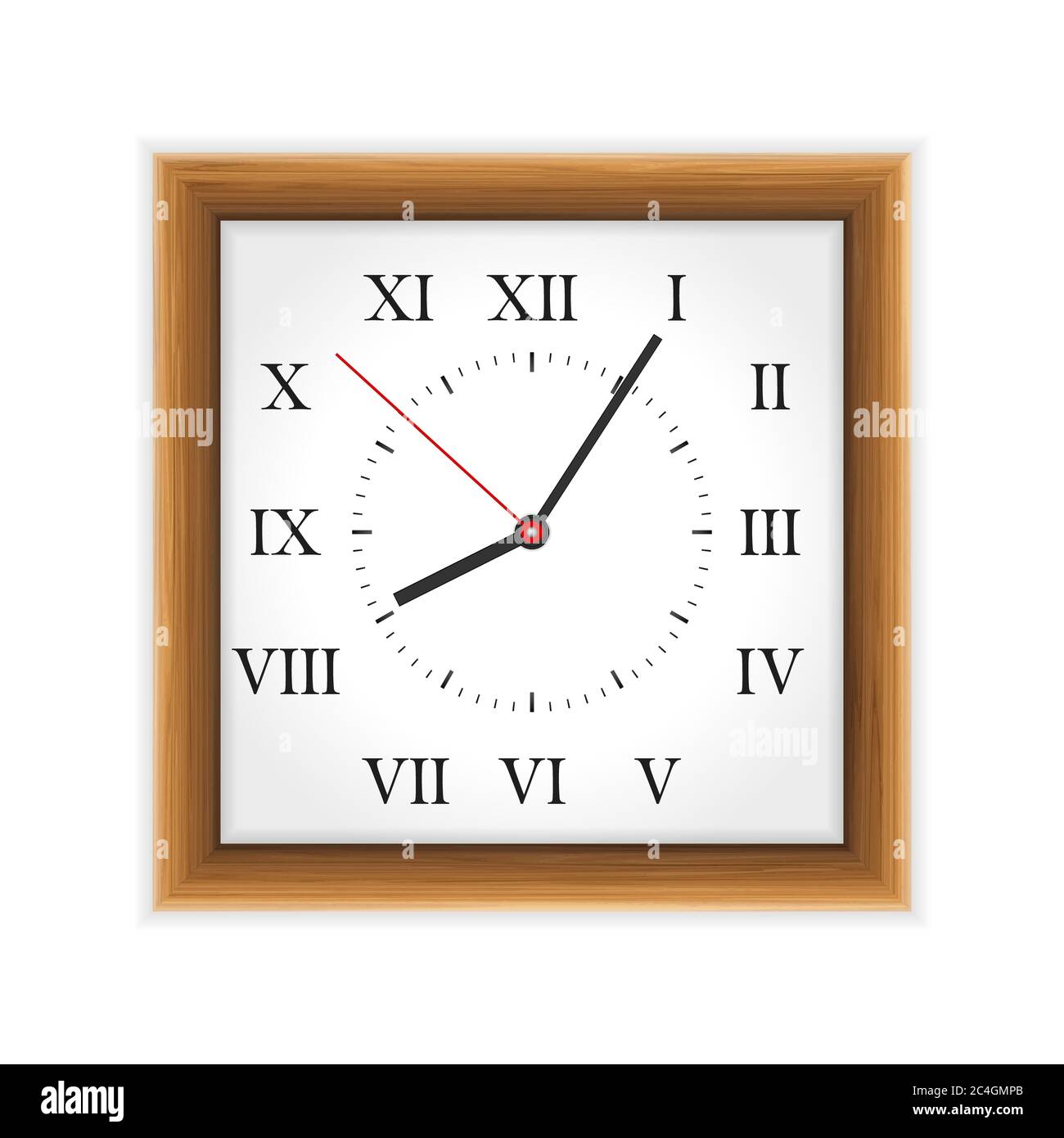Wall clock on a white background. Vector illustration Stock Photo - Alamy