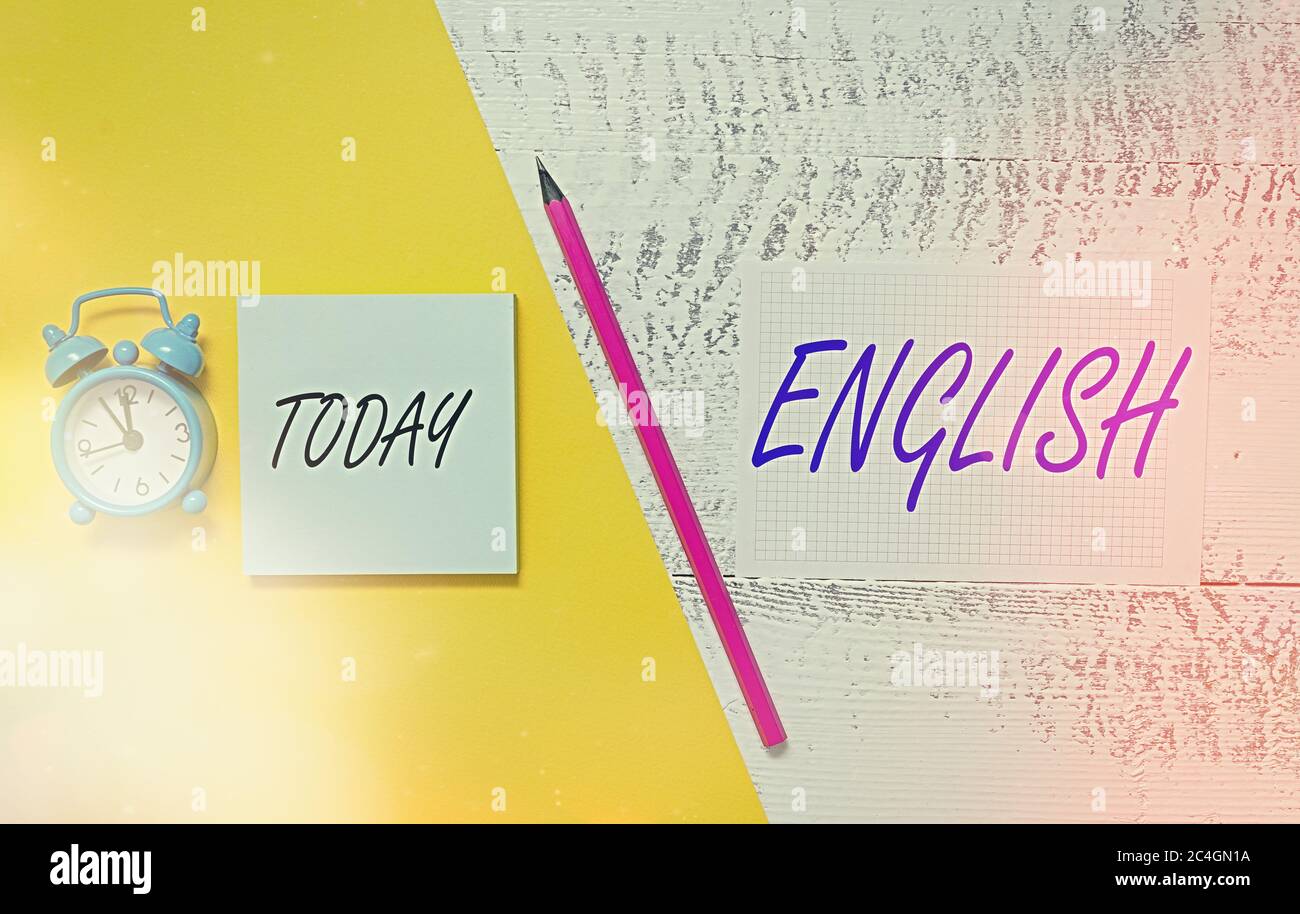 Writing note showing English. Business concept for possible ...