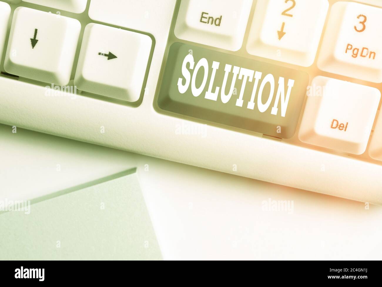 Conceptual hand writing showing Solution. Concept meaning the ways to ...