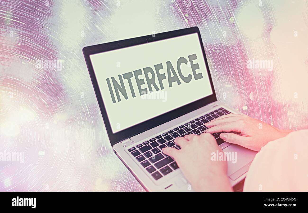 Handwriting text writing Interface. Conceptual photo point of meeting ...