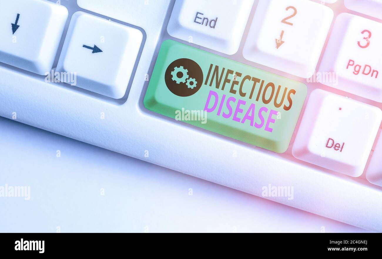 Writing note showing Infectious Disease. Business concept for caused by ...