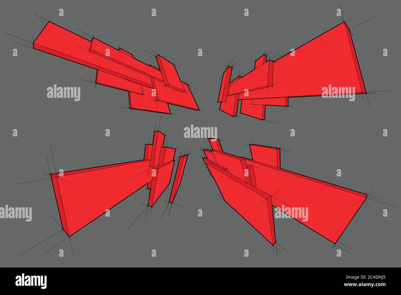 collection of abstract geometric rectangular design elements in ...