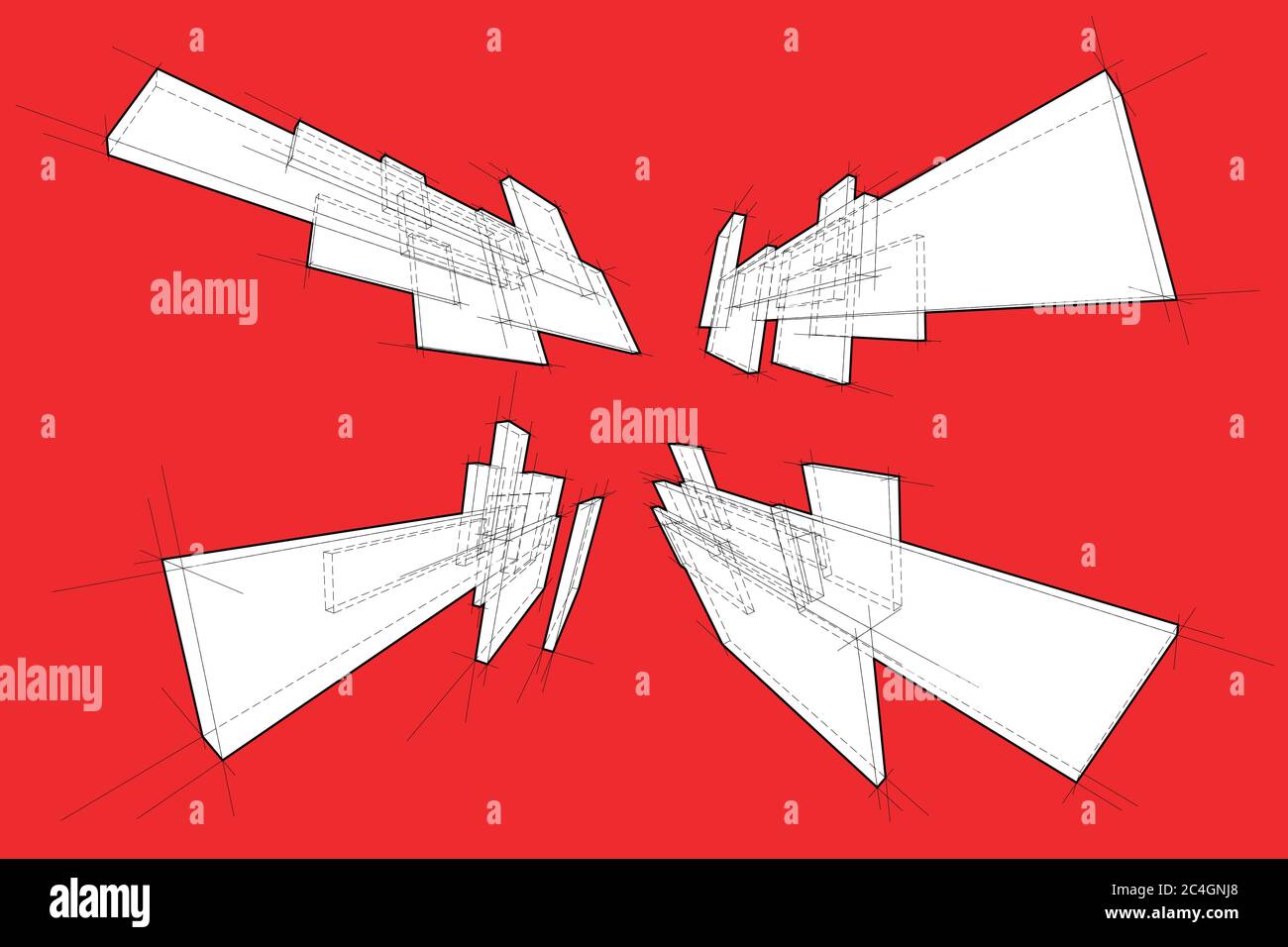 collection of abstract geometric rectangular design elements in ...