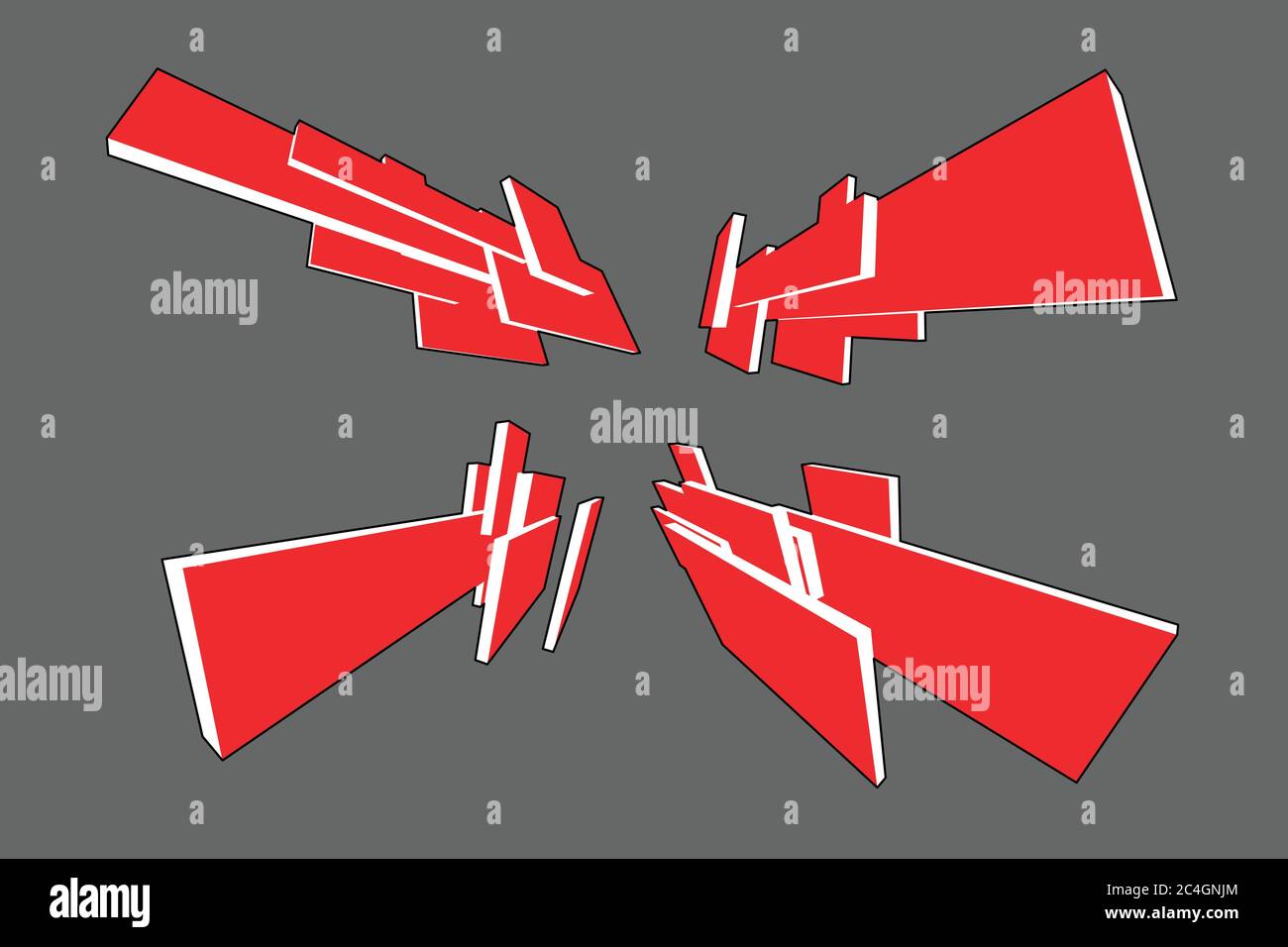 collection of abstract geometric rectangular design elements in ...
