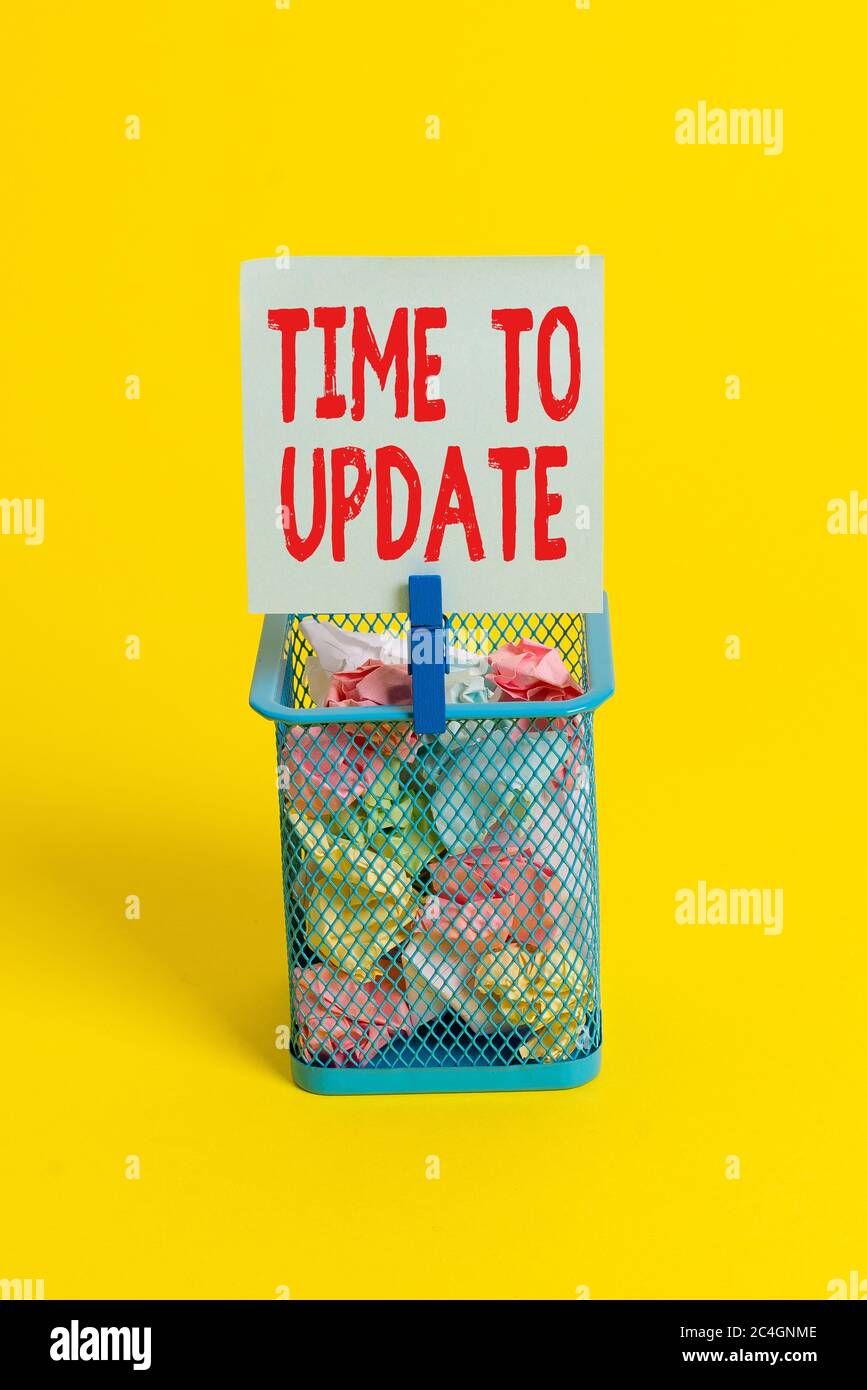 Conceptual hand writing showing Time To Update. Concept meaning System software update for ...