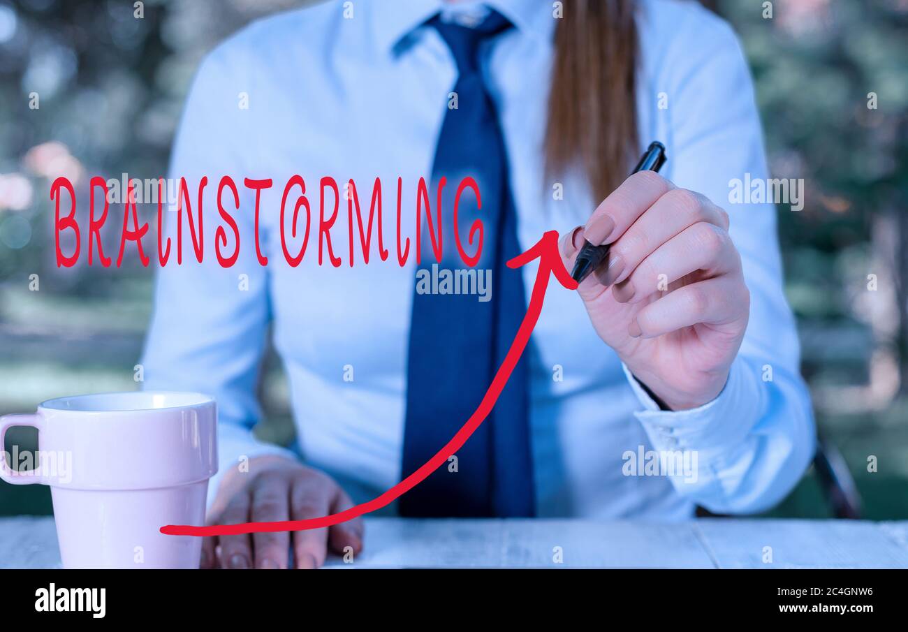 Text sign showing Brainstorming. Business photo text group discussion ...