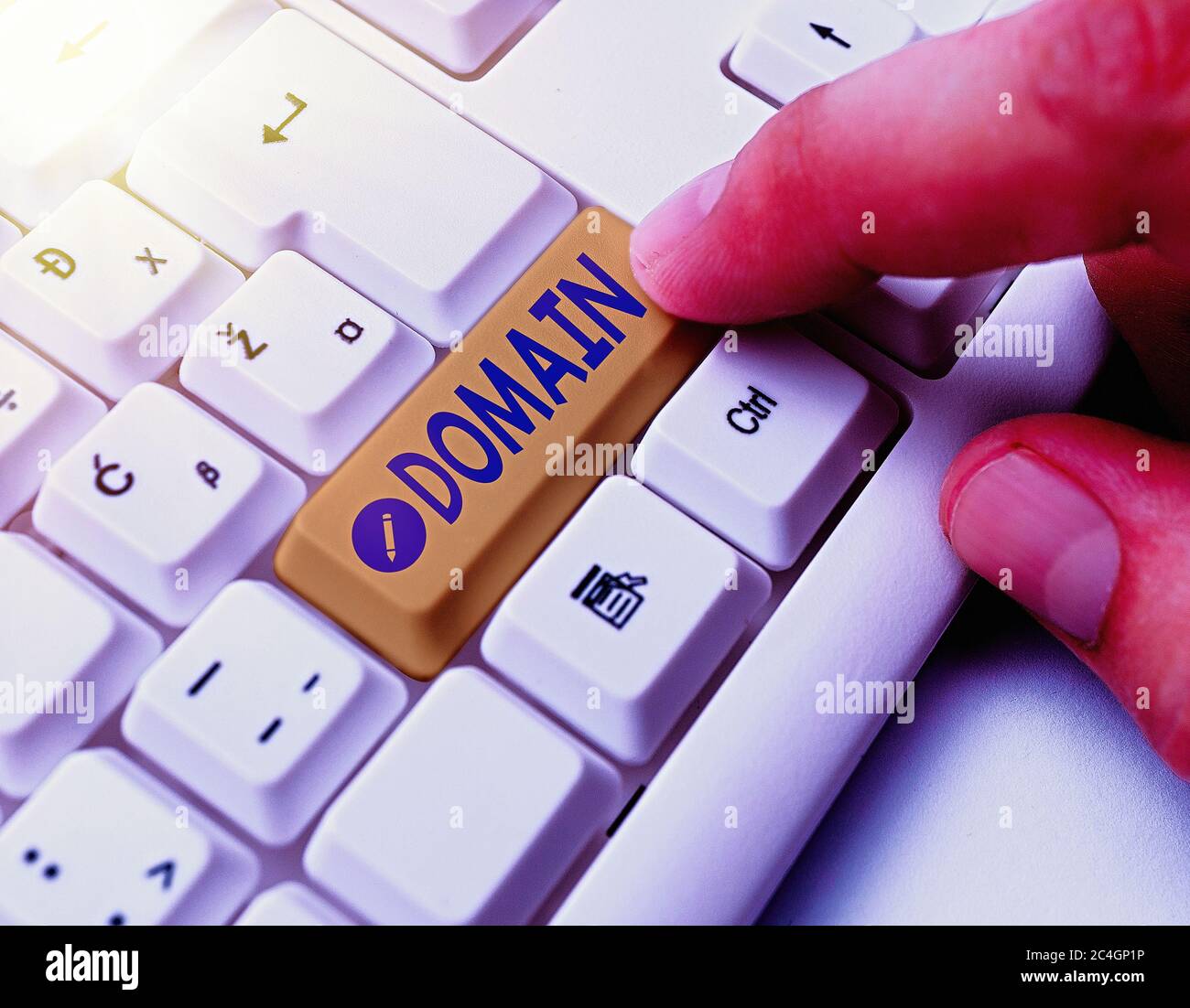 Writing note showing Domain. Business concept for identification string ...