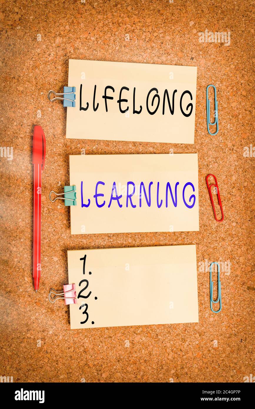 Word writing text Lifelong Learning. Business photo showcasing pursuit ...