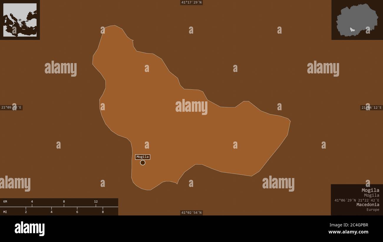 Mogila, municipality of Macedonia. Patterned solids with lakes and ...