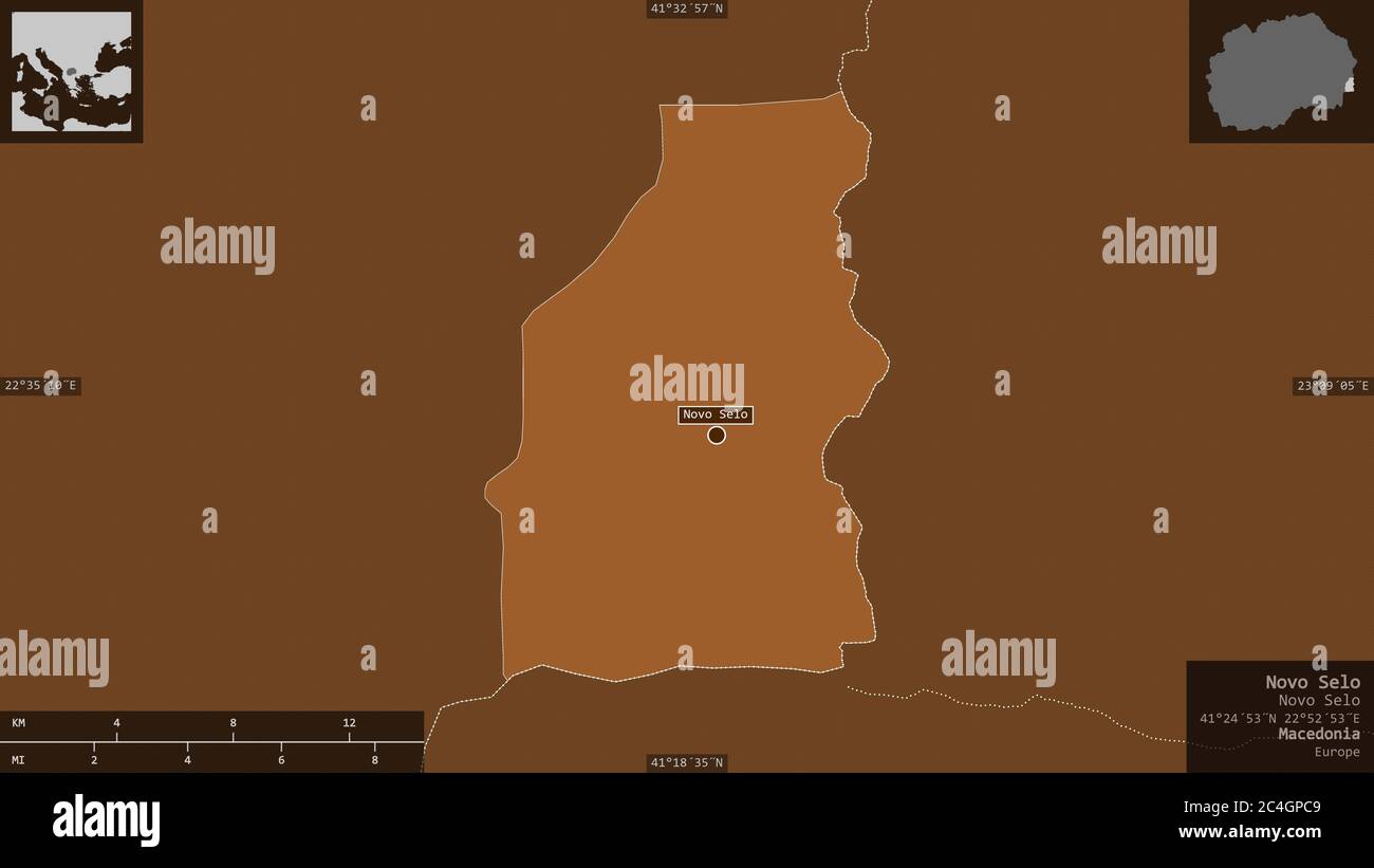 Novo Selo, municipality of Macedonia. Patterned solids with lakes and ...