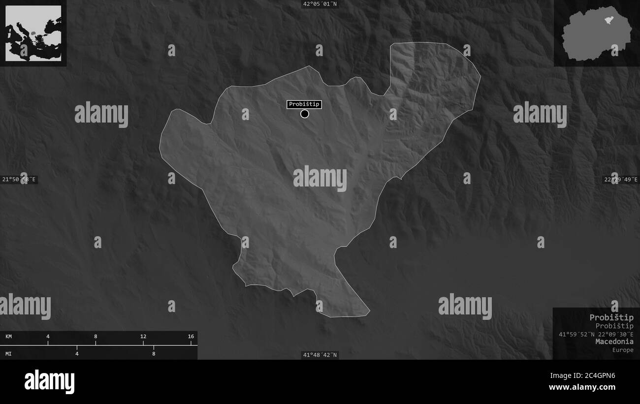 Probistip outline map Black and White Stock Photos & Images - Alamy