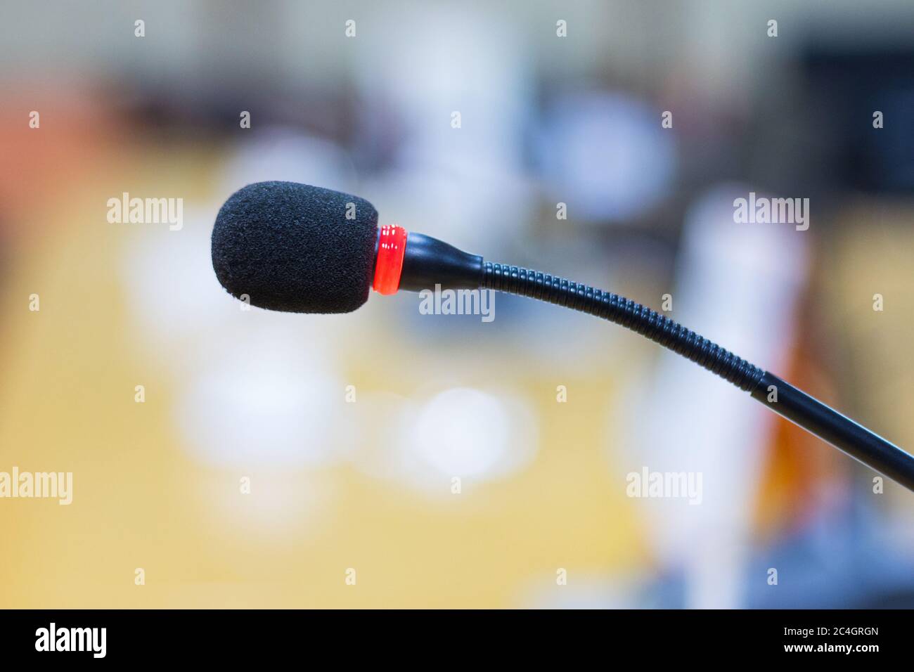 Close up of microphone in conference hi-res stock photography and ...