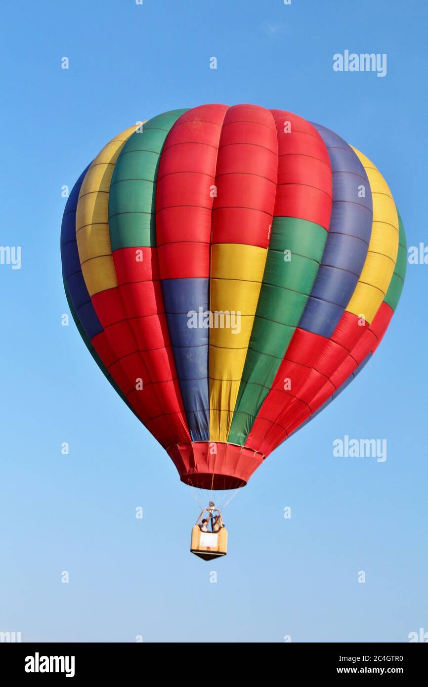Hot air balloon in a blue sky Stock Photo - Alamy